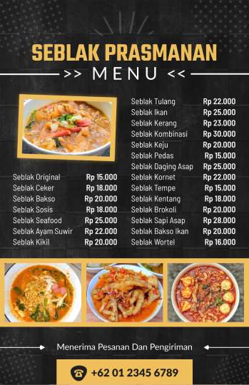 Indonesian Menu Templates - Lisi.Menu - Menu Maker by Lisi