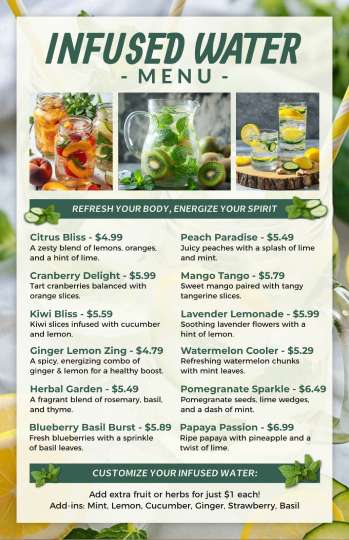 Beverage Menu Templates - Free | Printable | Downloadable