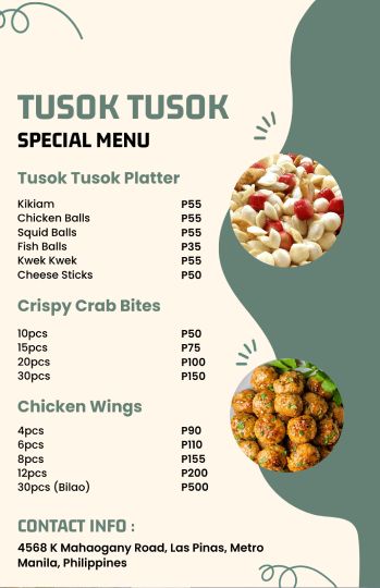 Filipino Menu Templates - Free | Printable | Downloadable