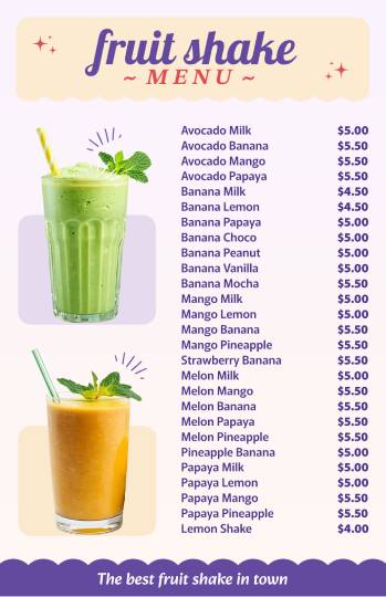 Beverage Menu Templates - Free | Printable | Downloadable