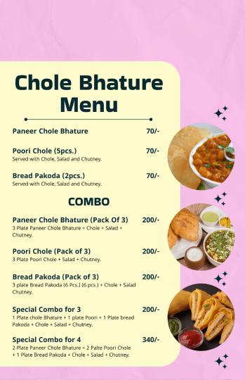 Indian Menu Templates - Free | Editable | Customizable