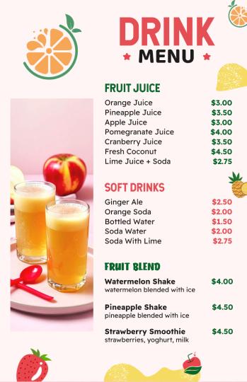 Beverage Menu Templates - Free | Printable | Downloadable