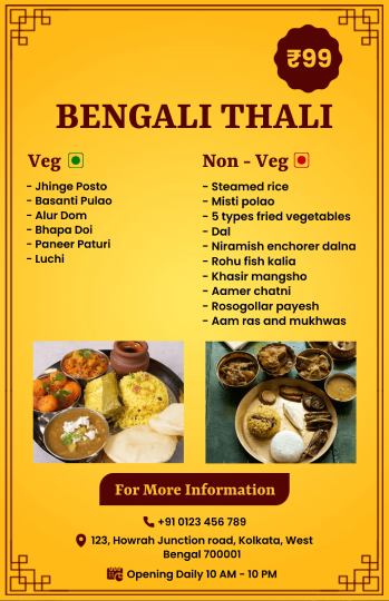 Indian Menu Templates - Free | Editable | Customizable