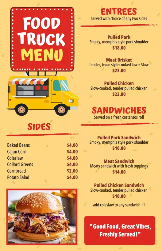 What are the Types of Food Truck Menus? [with Examples]